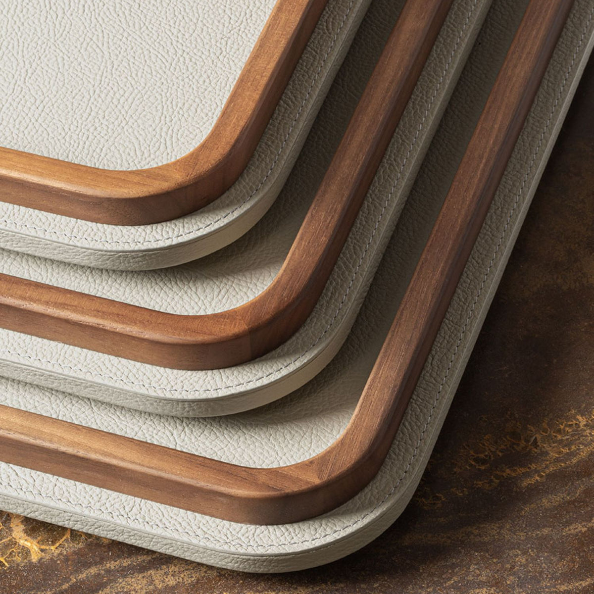 Tableware Collection - Leather Large Rectangular Tray | Interni