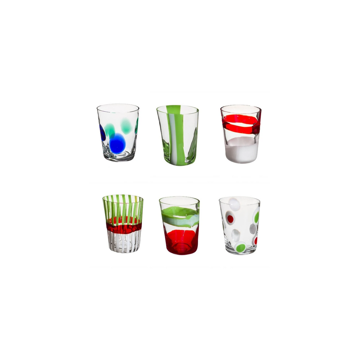 Bora Green Set of 6 Glasses | Interni